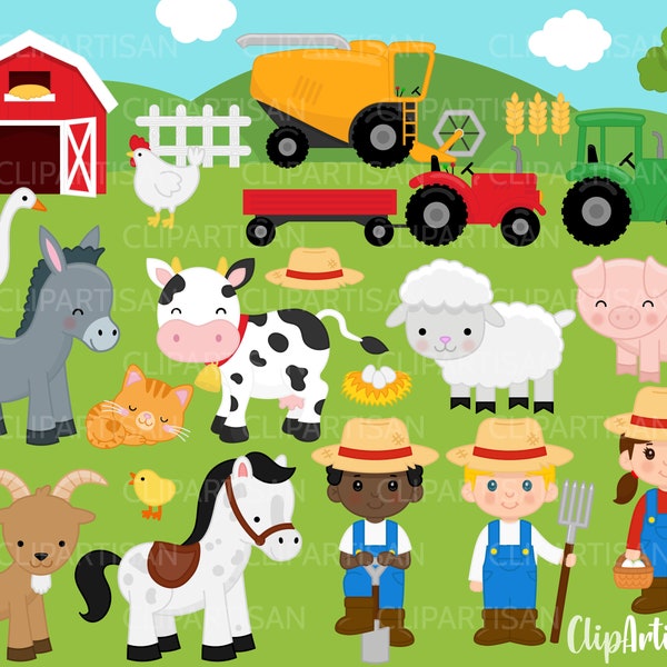Farm Animal Clipart - Etsy