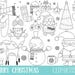 Christmas Clipart Digital Stamps | Christmas Coloring Page | EPS | PNG ...