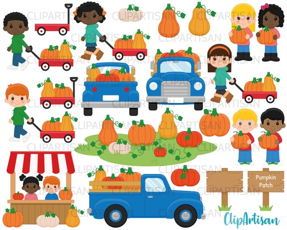 Fall Pumpkin Truck Clipart Pumpkin Patch Pumpkin Harvest - Etsy