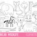 African Animals Digital Stamp Safari Animals Wildlife Clip | Etsy
