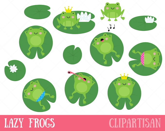 Lillypad Pond Clipart, Lillypad Clipart, Lillypad Flower Clipart Frog ...
