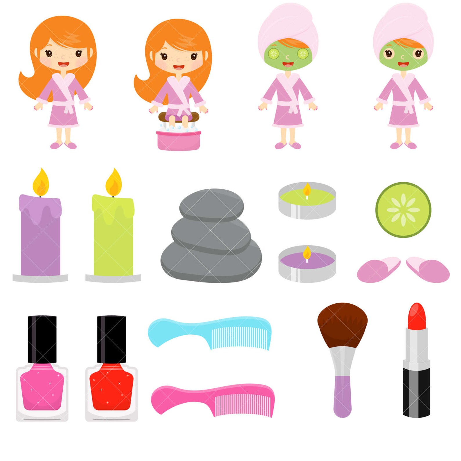 Spa Girls Clipart / Spa Party Clip Art / - Etsy UK