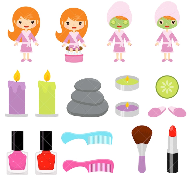 Spa Girls Clipart / Spa Party Clip Art / - Etsy UK