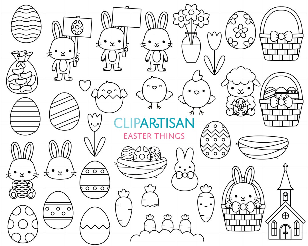Easter Clipart, Easter Bunny, Easter Chick, Easter Egg, Easter Basket ...