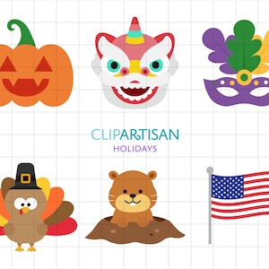 Holidays and Seasons Clipart Set, Festivals, Calendar Clip Art, Digital ...