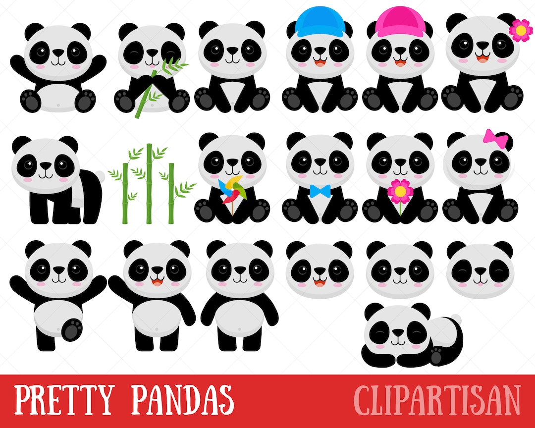 Panda Clipart / Panda Bear Clip Art - Etsy