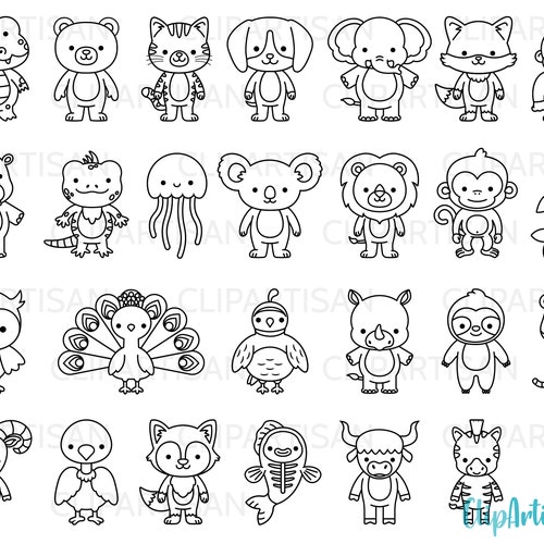Animals A to Z Clipart Animal Alphabet Clip Art Cute Nursery - Etsy
