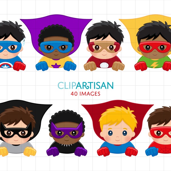 Super Hero Clip Art - Etsy