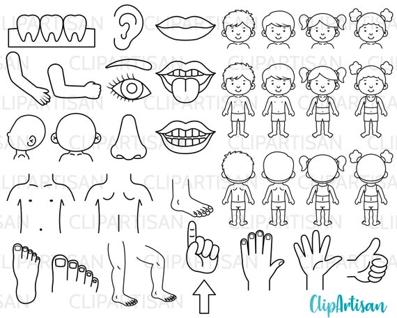 Body Parts Clipart Senses Anatomy Clip Art Human Body PNG SVG - Etsy ...