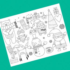 Christmas Clipart Digital Stamps | Christmas Coloring Page | EPS | PNG ...