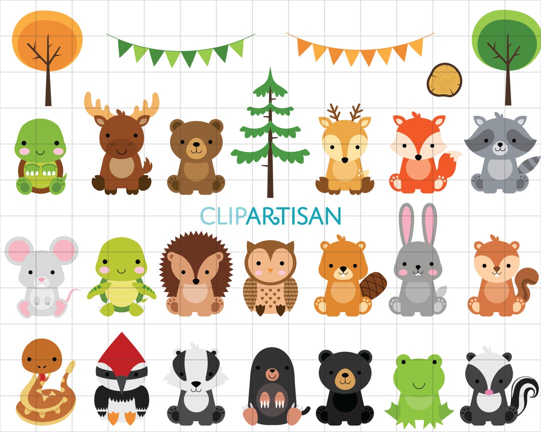 Woodland Baby Animals Clipart | Forest Animal Clipart | Woodland Baby ...