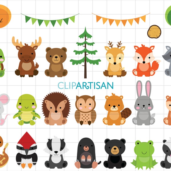 Woodland Clipart - Etsy