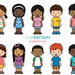 Cartoon Kids Clipart, School Children Clipart, Cute Kids in Summer ...