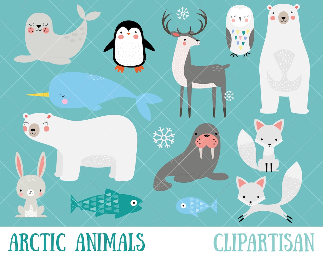 Arctic Animals Clipart | Winter Animals Clip Art | Polar Bear | Penguin ...