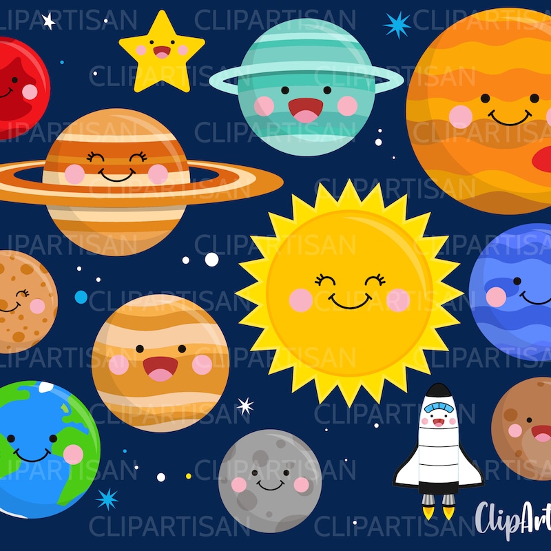 Cartoon Planets of Saturn - Etsy