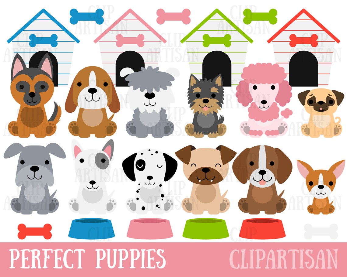 Dog Clipart, Puppies, Puppy Dog, Cute Dogs - Etsy