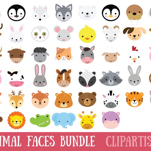 Farm Animal Clipart Farm Animal Head Clipart Animal Head - Etsy Israel