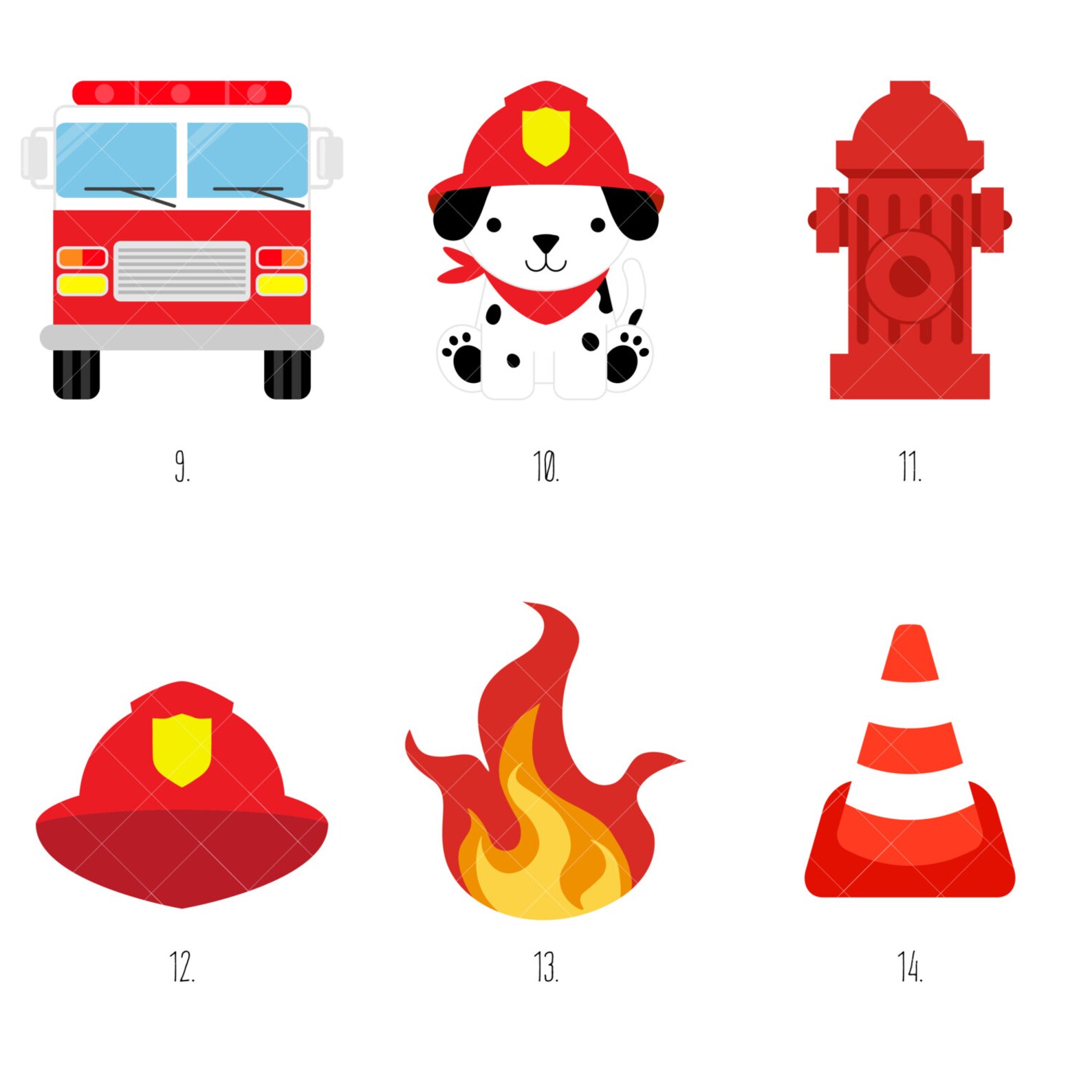 Firefighter Clipart / Fire Fighter / Fireman / Fire Engine / Fire Truck ...