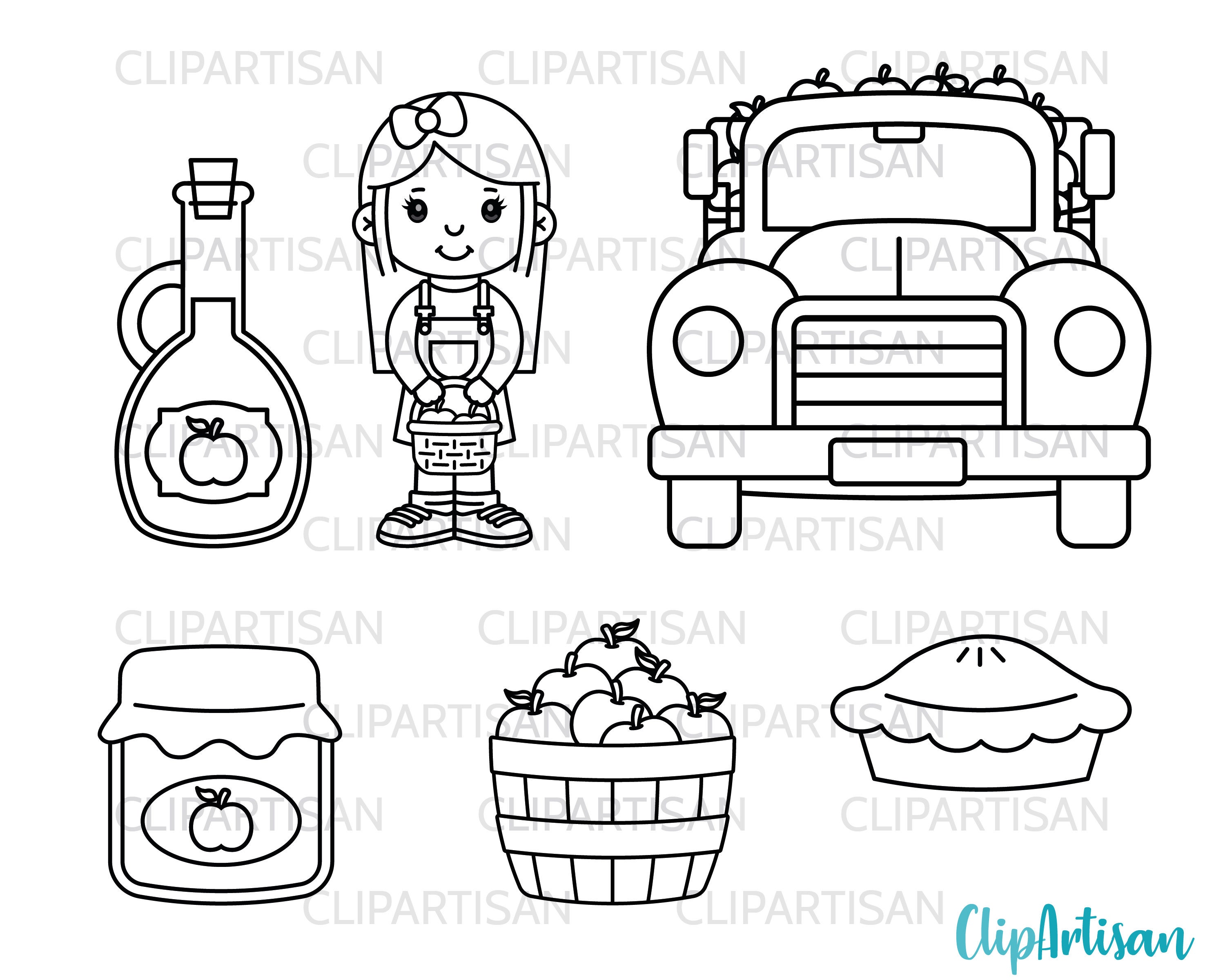 Fall Harvest Clip Art Black And White