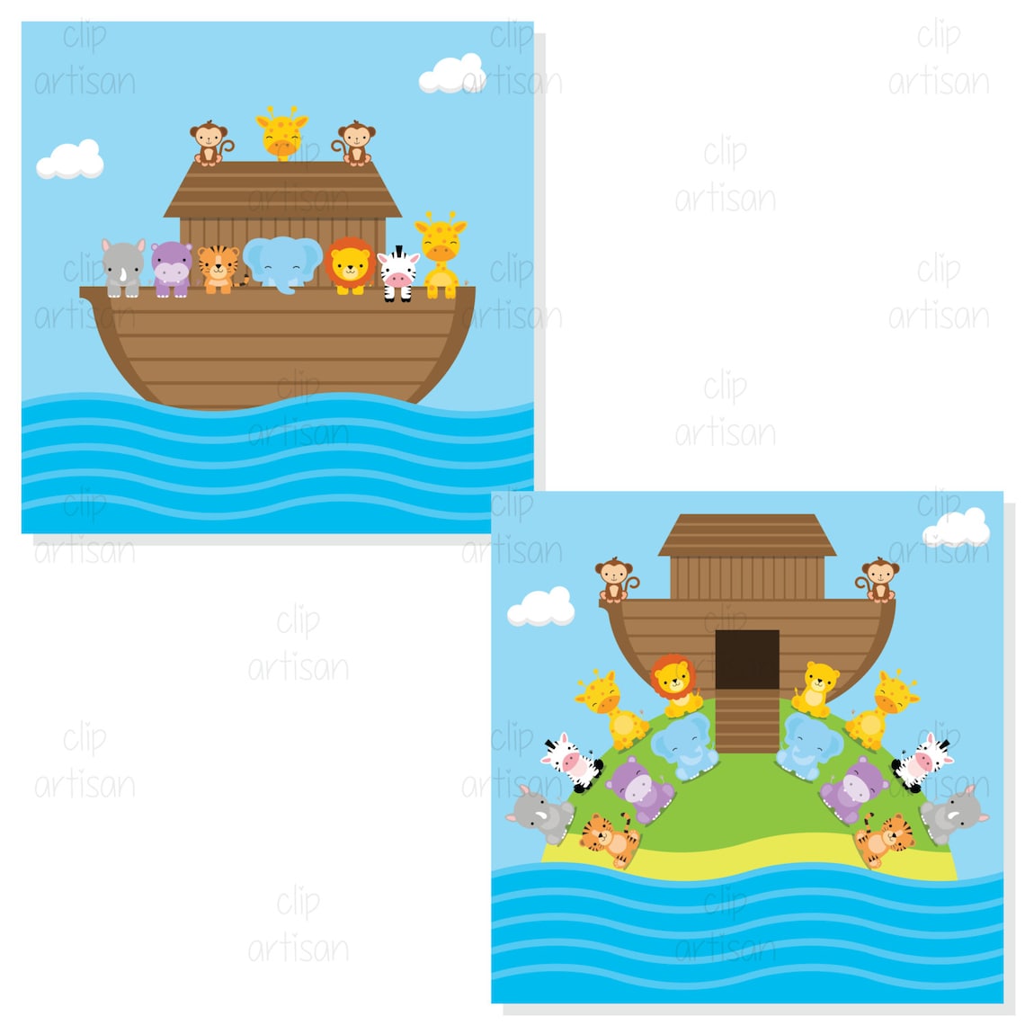 Noah's Ark Clipart / Ark Clip Art / Animal Clipart / | Etsy