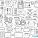 Kitchen Tools Baking Cooking Clip Art Digital Stamps PNG SVG Instant ...
