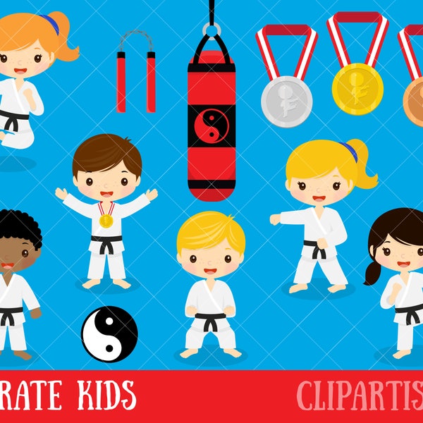 Cute Karate Clipart - Etsy