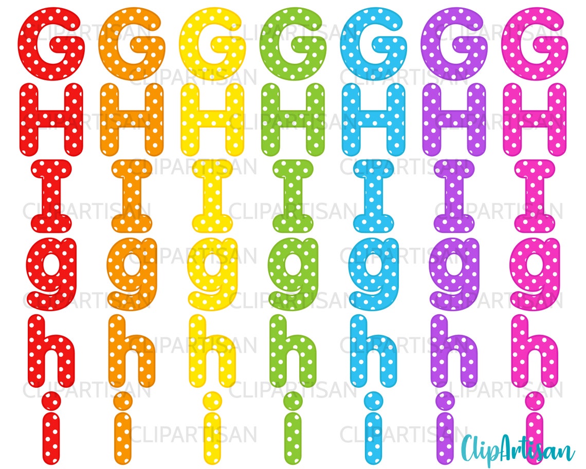 Alphabet Clip Art ABC Illustrations GHI Alphabet Letters - Etsy