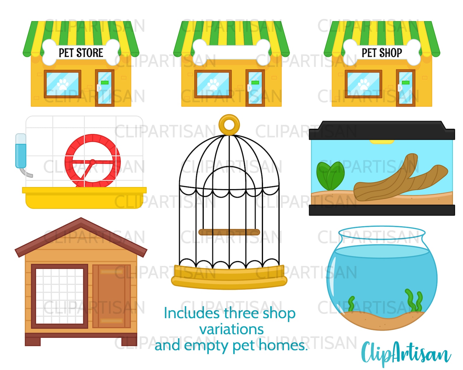 Pets Clipart, Pet Shop Clip Art, Cute Pets, Puppy, Kitten, Cat, Dog ...