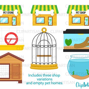 Pets Clipart, Pet Shop Clip Art, Cute Pets, Puppy, Kitten, Cat, Dog ...