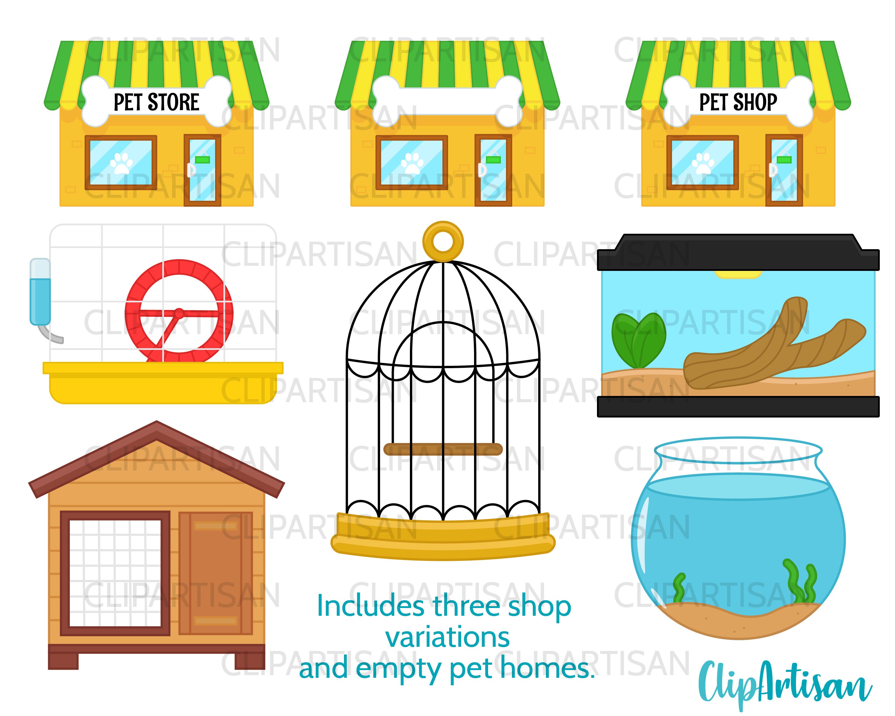 Pets Clipart Pet Shop Clip Art Cute Pets Puppy Kitten - Etsy