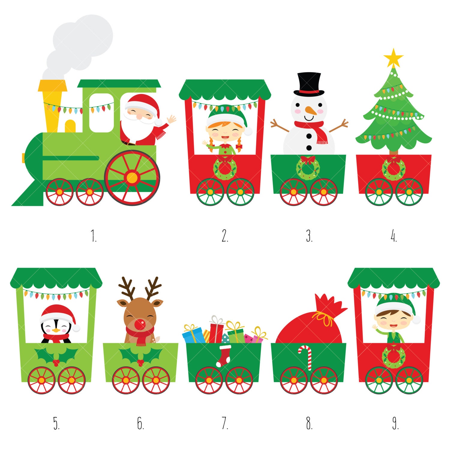 Christmas Train Clipart / Santa Polar Express Clip Art - Etsy UK