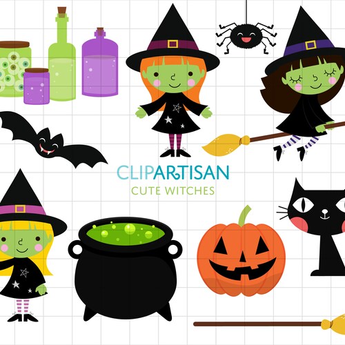 Witch Halloween PNG Clipart Cauldron Pumpkin Broom Pumpkin - Etsy