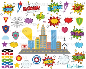 Comic Text Clipart,comic Book Clipart,superhero Party Clipart,speech ...