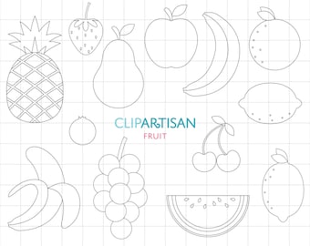 Kawaii Fruit Clipart Cute Fruit Clip Art Food Clipart - Etsy