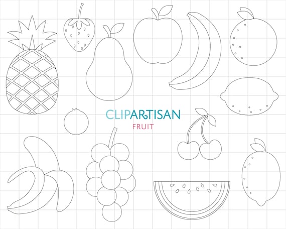 Fruit Digital Stamps Apple Strawberry Watermelon - Etsy UK