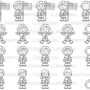 Space Digital Stamps, Astronauts Clip Art, Aliens, Planets, Rocket ...
