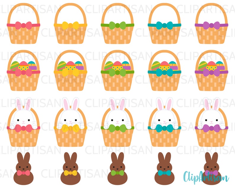 Easter Clipart, Easter Bunny, Easter Chick, Easter Egg, Easter Basket ...