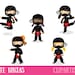 Ninja Clipart / Ninja Girls / Pink Ninja Party Printable - Etsy