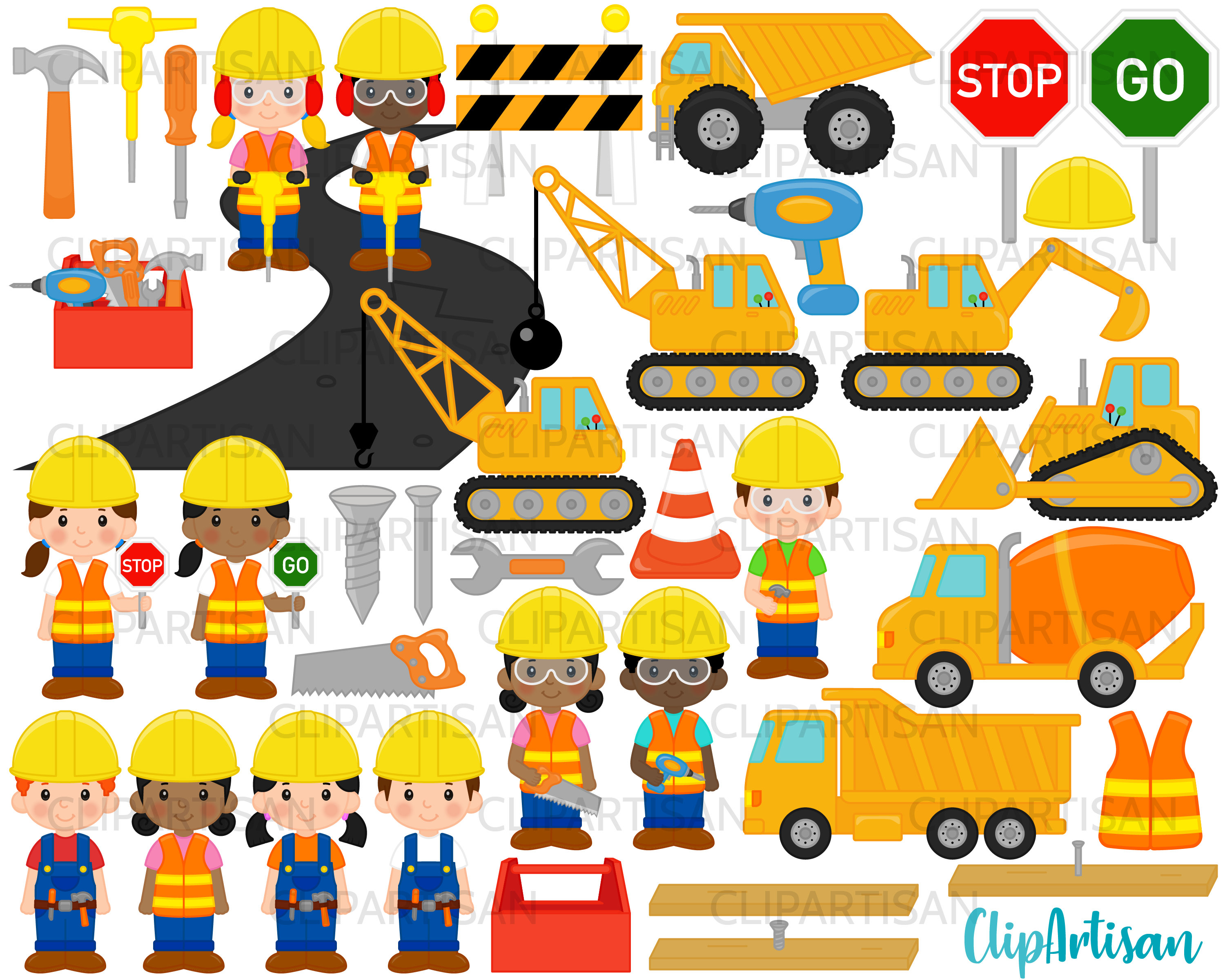 Kids Construction Clip Art