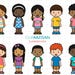 40 Kids Clipart, School Children Clipart, Cute Kids in Summer Clothes ...