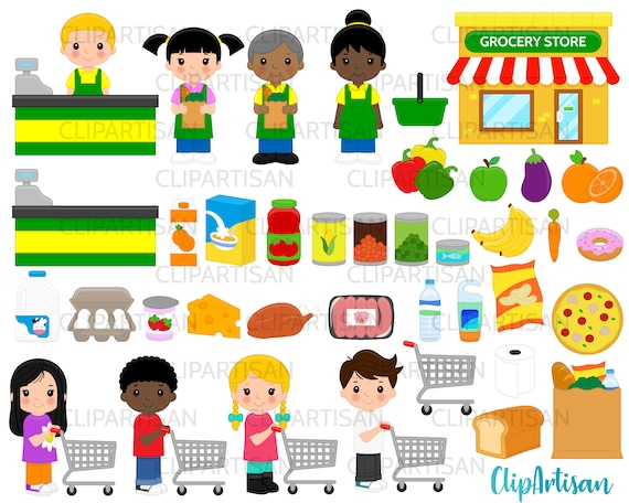 Buying Groceries Clipart