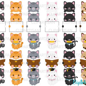 Kittens Clipart Cute Kitty Cats Kitties Pets Graphics Digital Stamps ...
