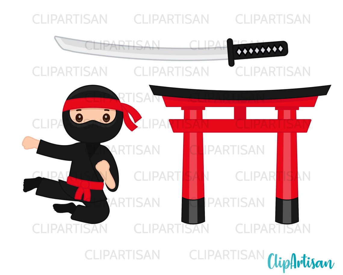 Ninja Clipart Cute Ninjas Clip Art INSTANT DOWNLOAD 0005 - Etsy