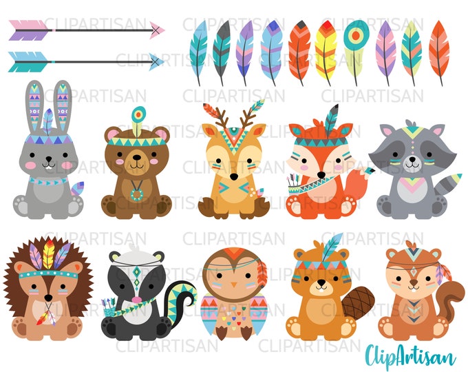 Animal Faces Clipart | Woodland Animals | Arctic Animals | African ...