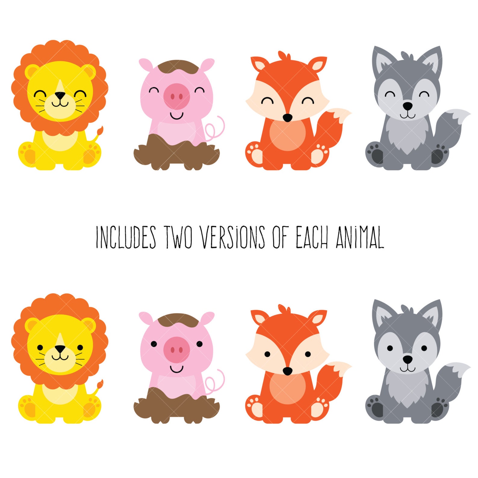 Baby Animal Clipart Bundle / Safari Animals / Woodland Animals - Etsy