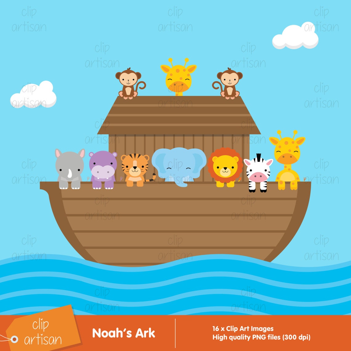Noah's Ark Clipart / Ark Clip Art / Animal Clipart / - Etsy UK
