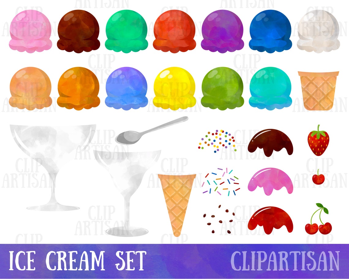 Ice Cream Clipart Build Your Own Ice Cream | Etsy