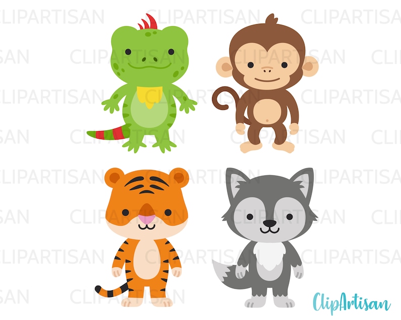Animals A to Z Clipart Animal Alphabet Clip Art Cute Nursery | Etsy