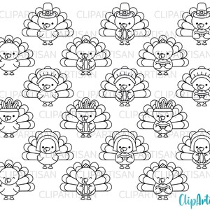 Turkey Day Clipart, Thanksgiving Turkeys Digital Stamp, Pumpkins ...