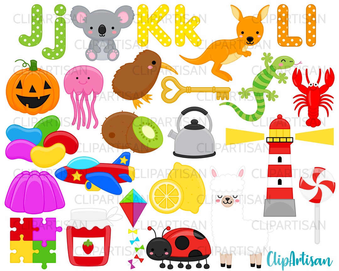 Alphabet Clip Art, ABC Illustrations, JKL, Alphabet Letters, Back to ...